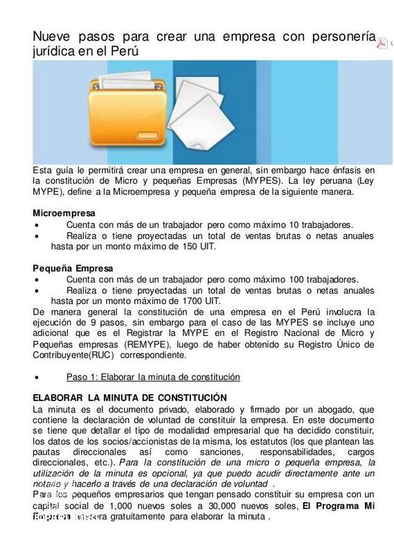 Los 7 Pasos Para Crear Una Empresa En Perú - October 2025 - CeficPeru.org